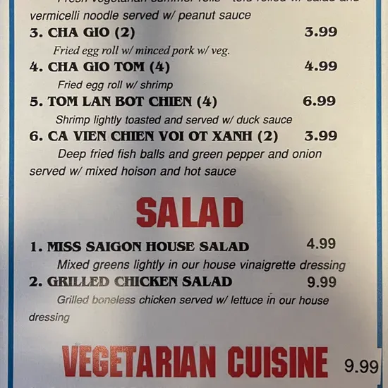 Pho Miss Saigon Menu | Glen Burnie, MD | Checkle