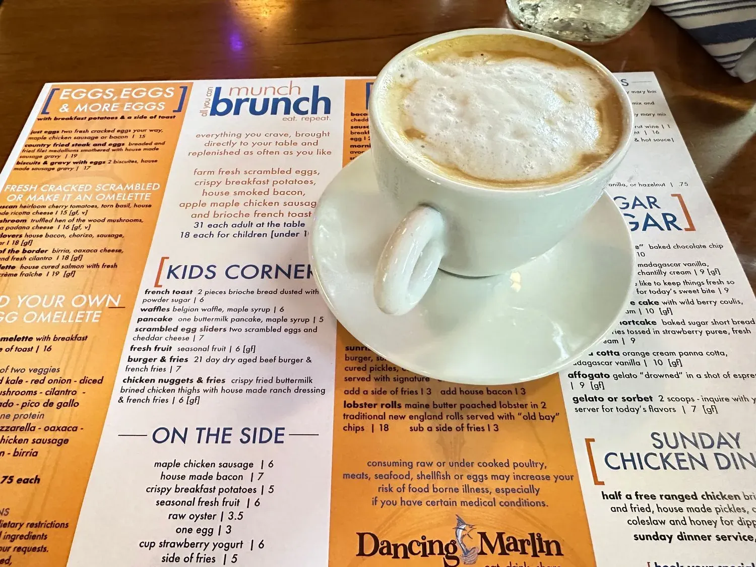 Dancing Marlin Restaurant Menu - Updated October 2025