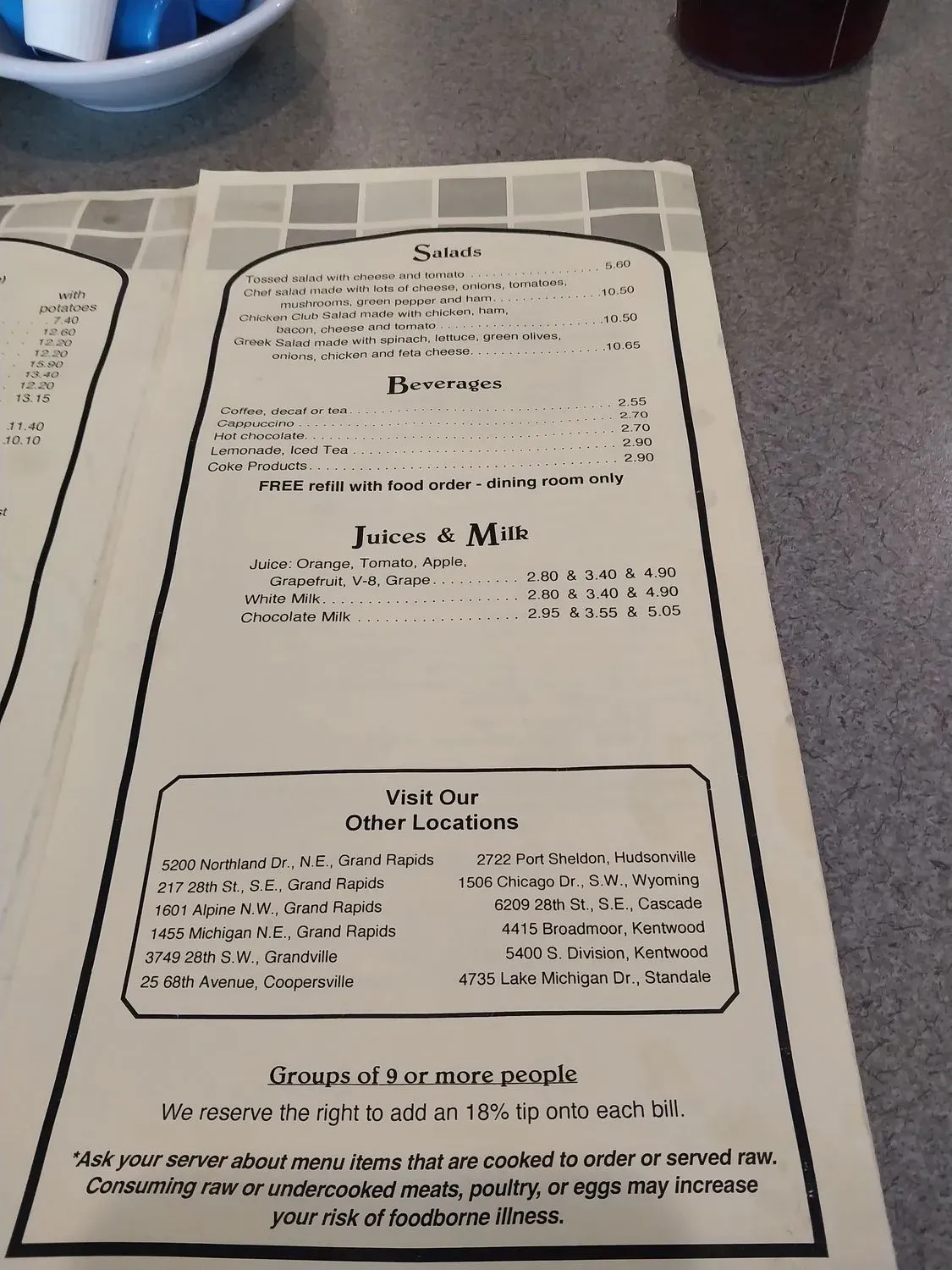 New Beginnings Restaurant Menu | Grand Rapids, MI | Checkle