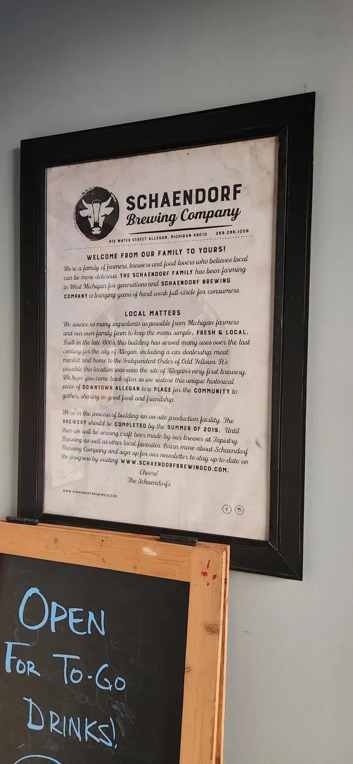 Schaendorf Brewing Company Menu - Updated October 2025