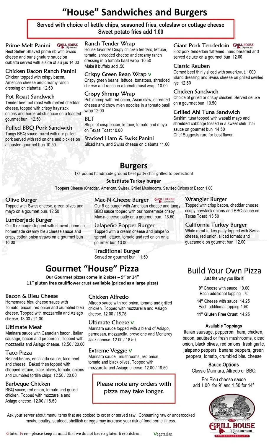 The Grill House Menu - Updated October 2025
