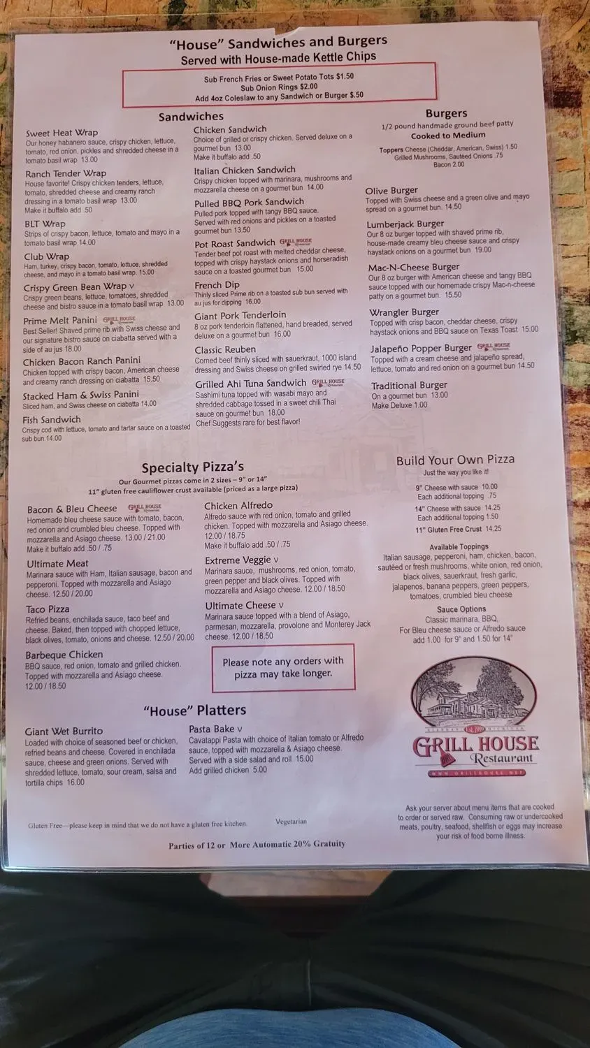 The Grill House Menu - Updated October 2025