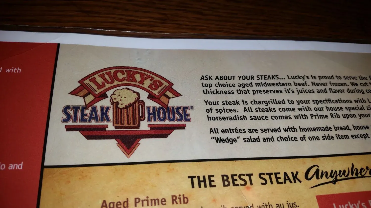 Lucky's Steakhouse Menu - Updated October 2025