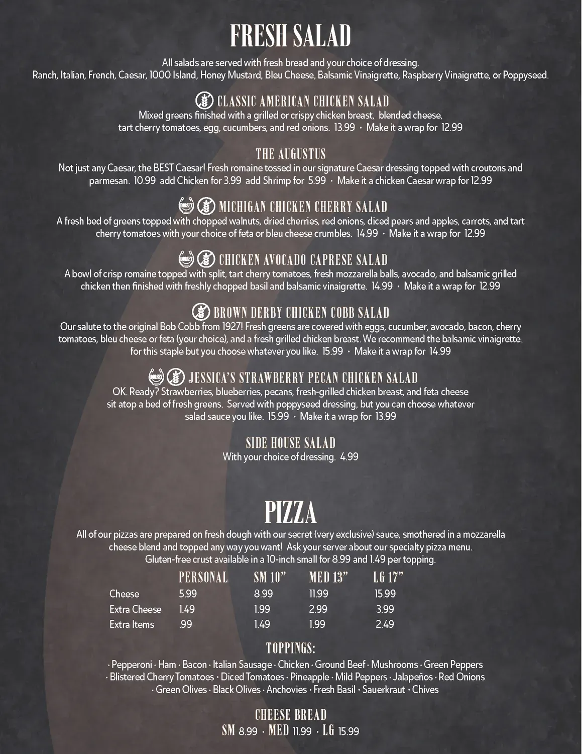 Dorsey House Menu - Updated October 2025