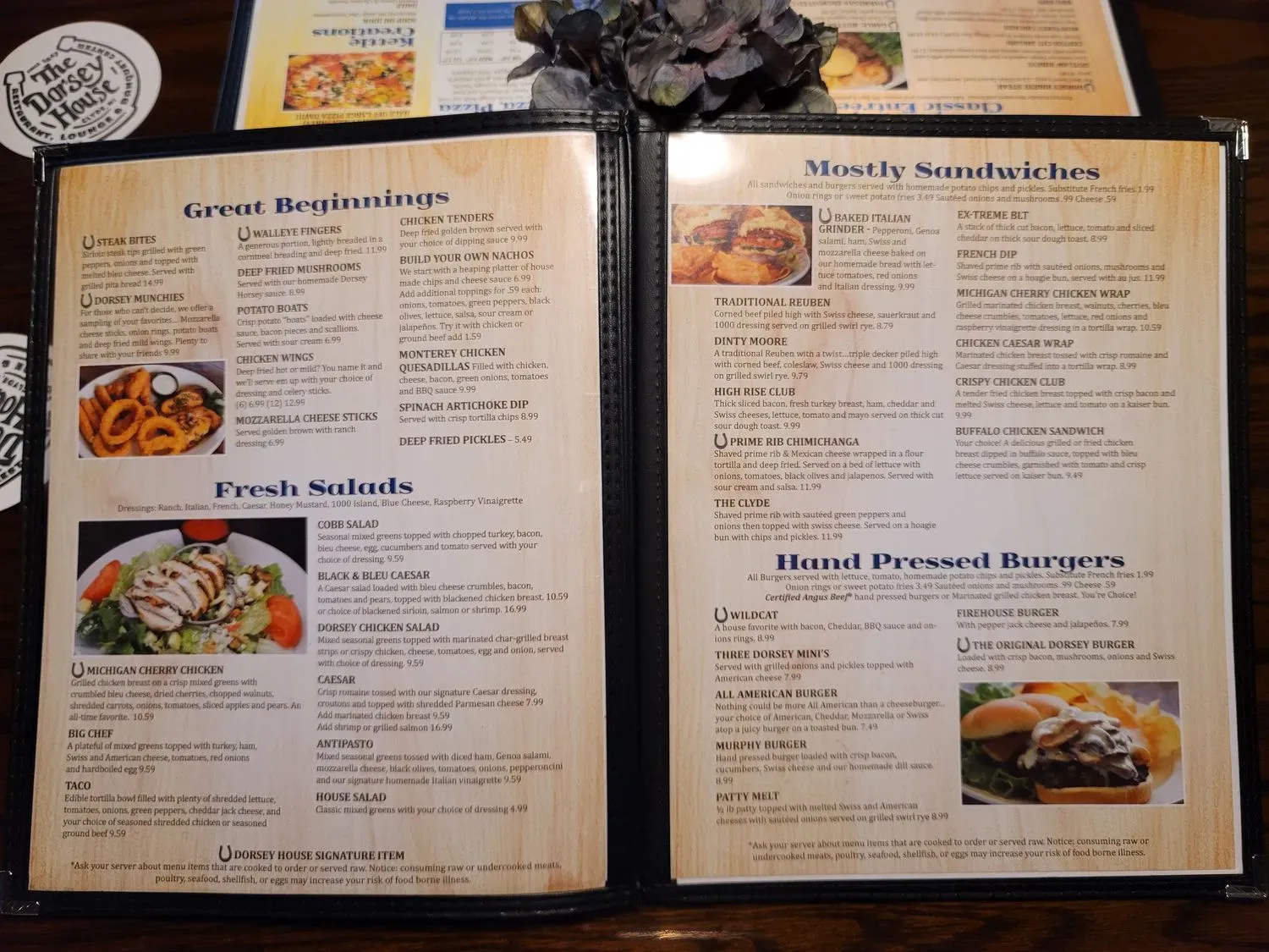 Dorsey House Menu - Updated October 2025