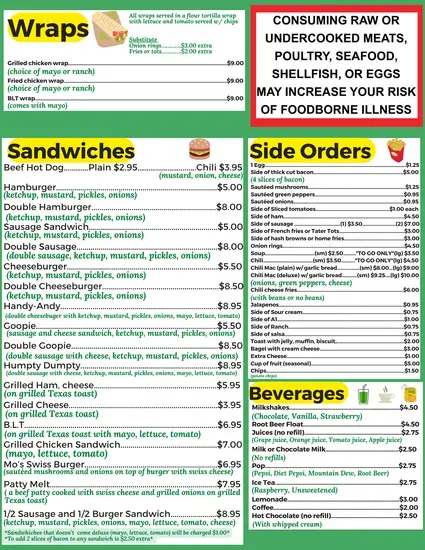 Green Lantern Lunch Menu Toledo Oh Checkle