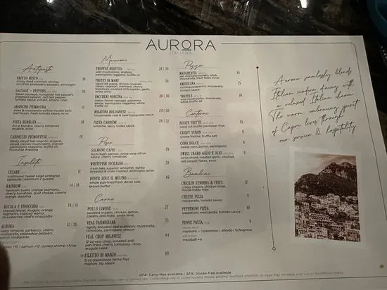 Aurora Italiana Menu | West Bloomfield, MI | Checkle