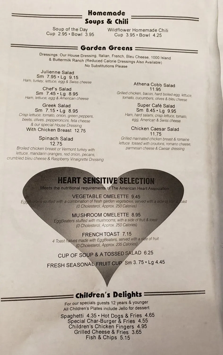 Wildflower Cafe Menu | Clinton Township, MI | Checkle