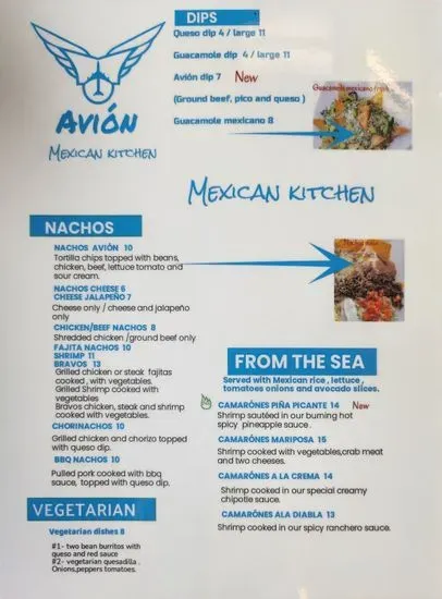 AVION Mexican Kitchen Menu | Dixon, MO | Checkle