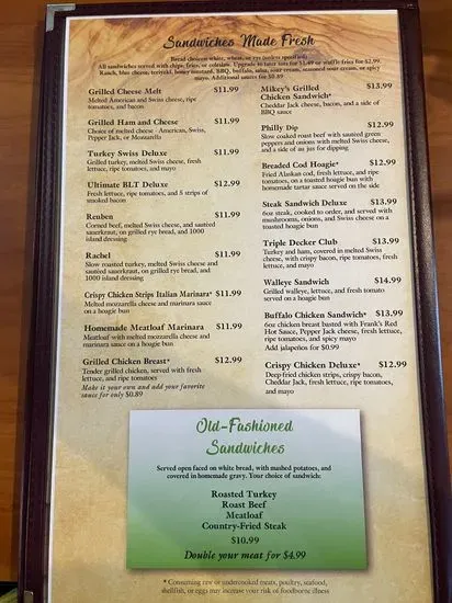 Oak Roads Grill & Bar Menu | Oak Grove, MN | Checkle