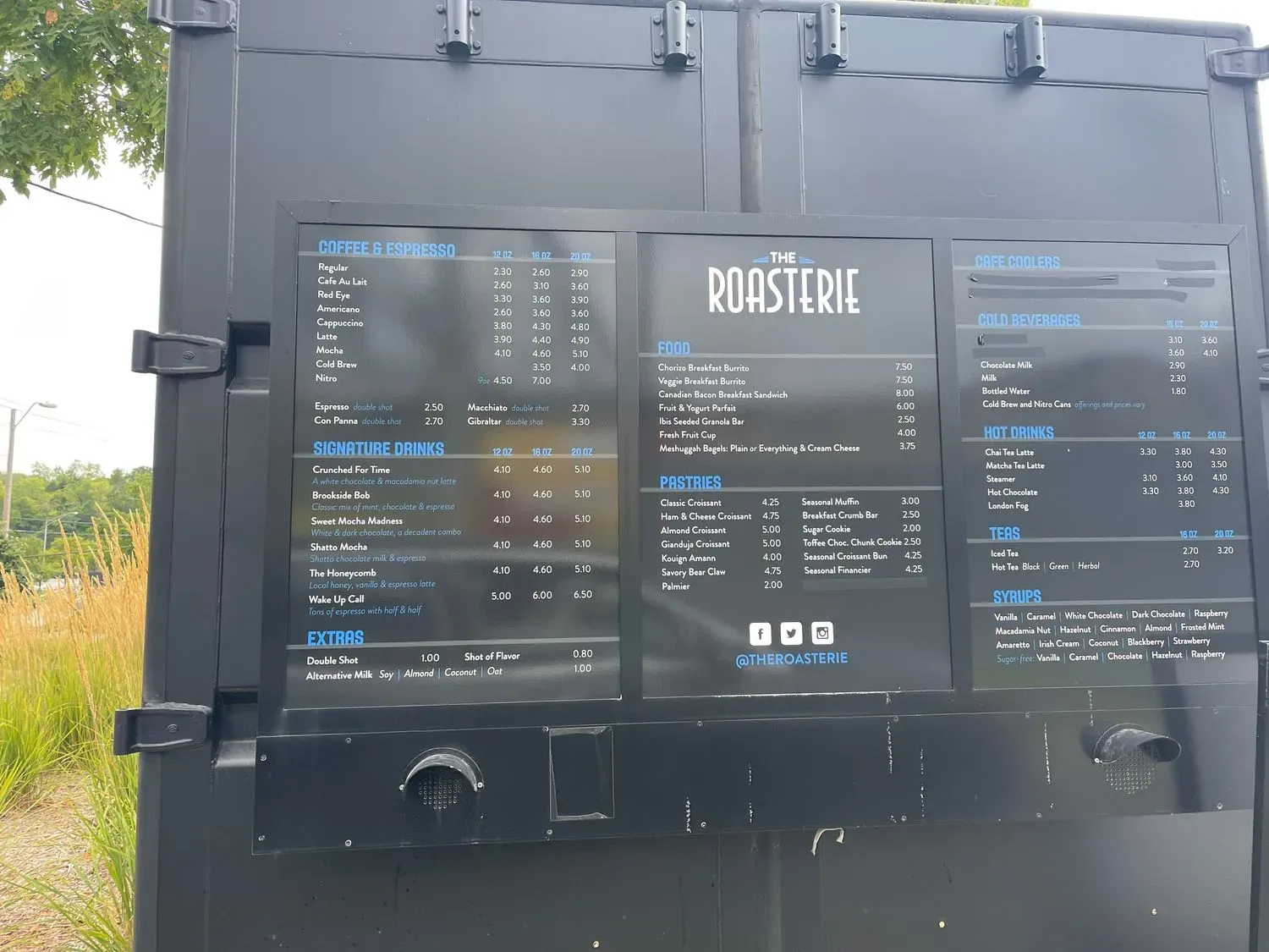 The Roasterie Drive Thru Menu - Updated October 2025