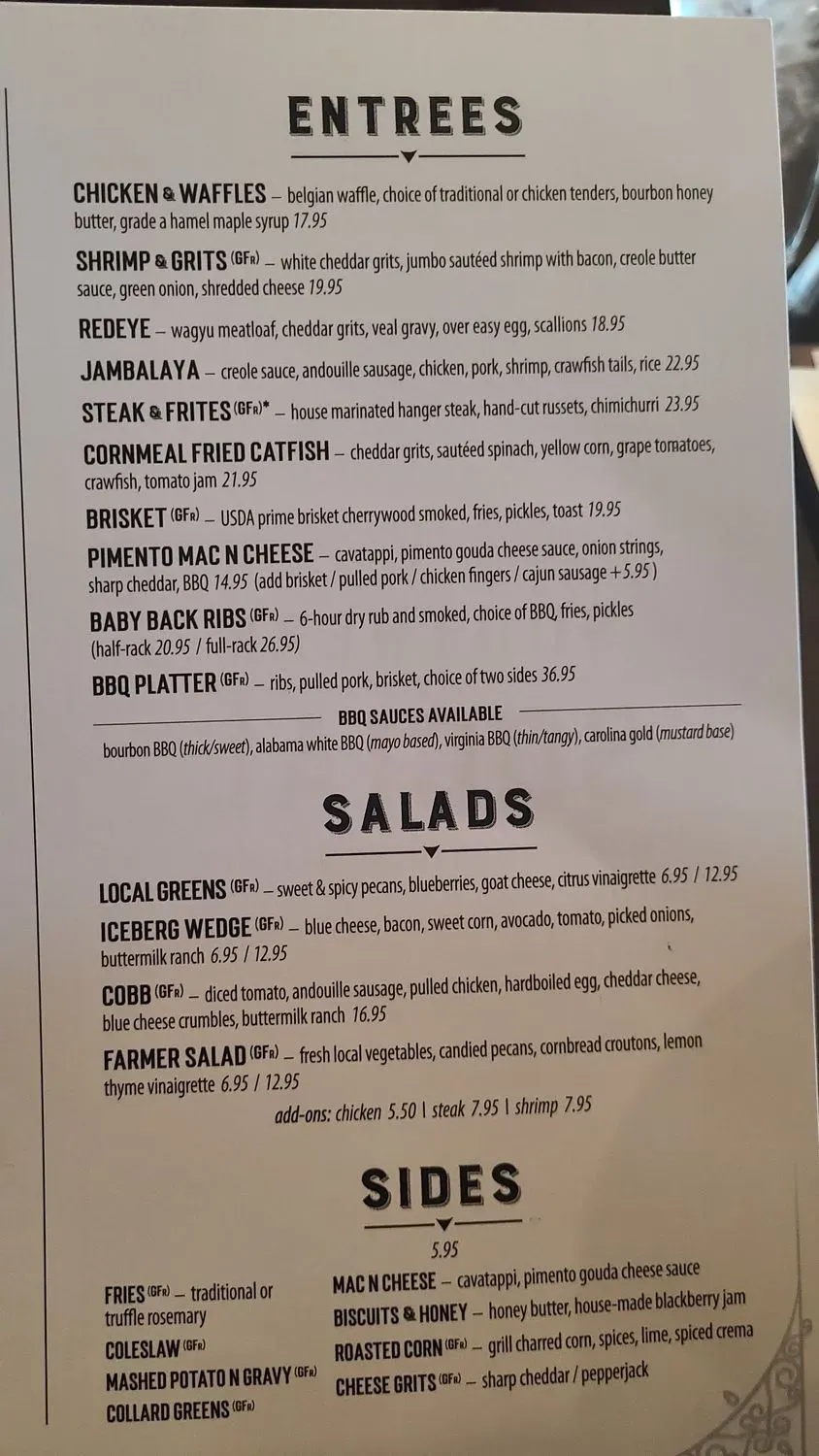 Southern Social Eagan Menu - Updated October 2025