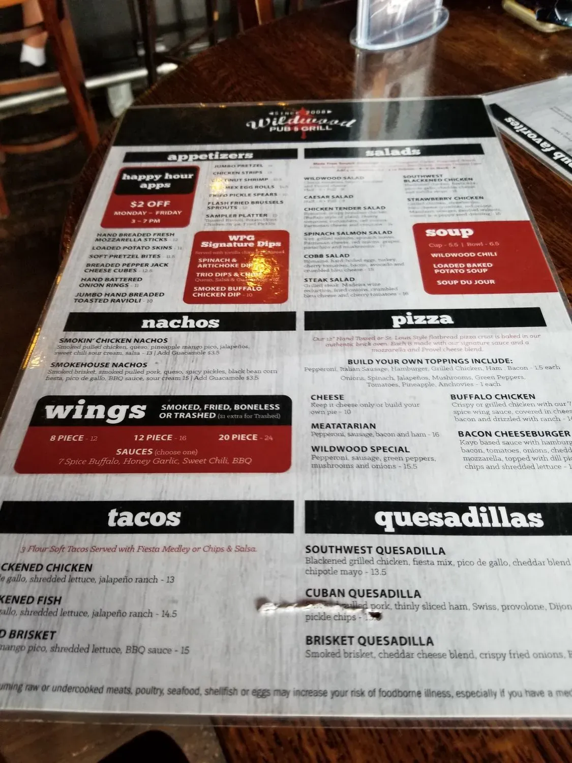 Wildwood Pub and Grill Menu | Wildwood, MO | Checkle