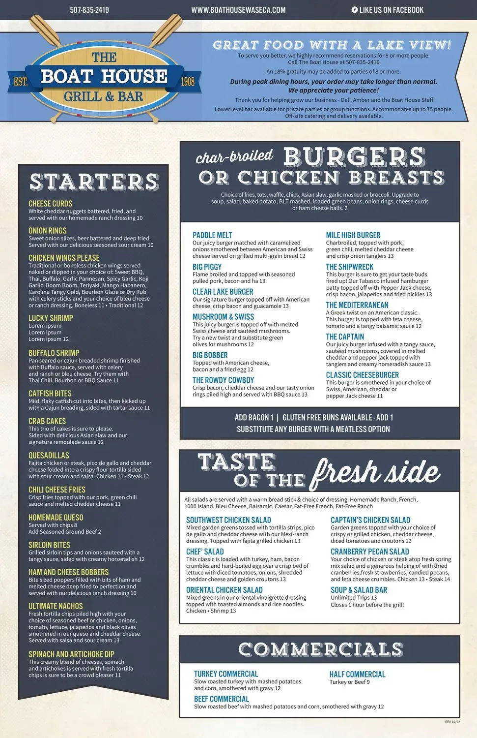 Boat House Grill & Bar Menu - Updated October 2025