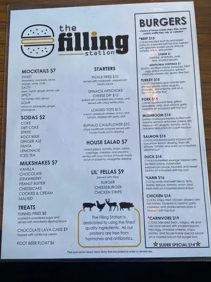 Filling Station Menu | White Lake charter Township, MI | Checkle