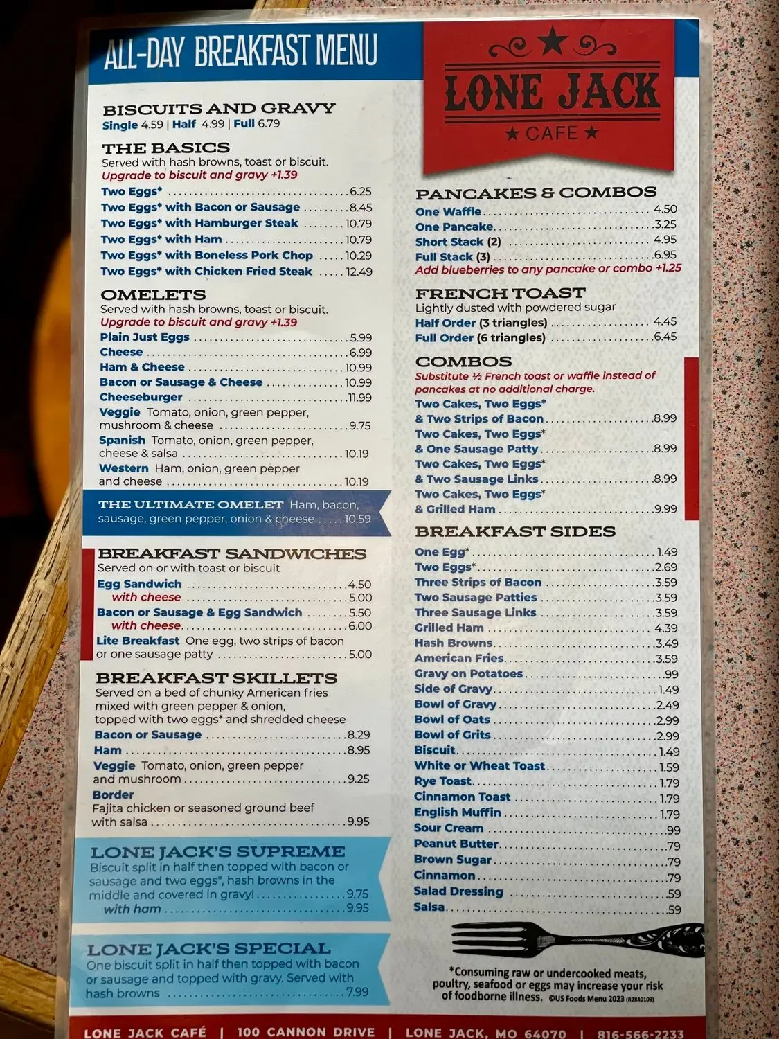 Lone Jack Cafe Menu | Lone Jack, MO | Checkle