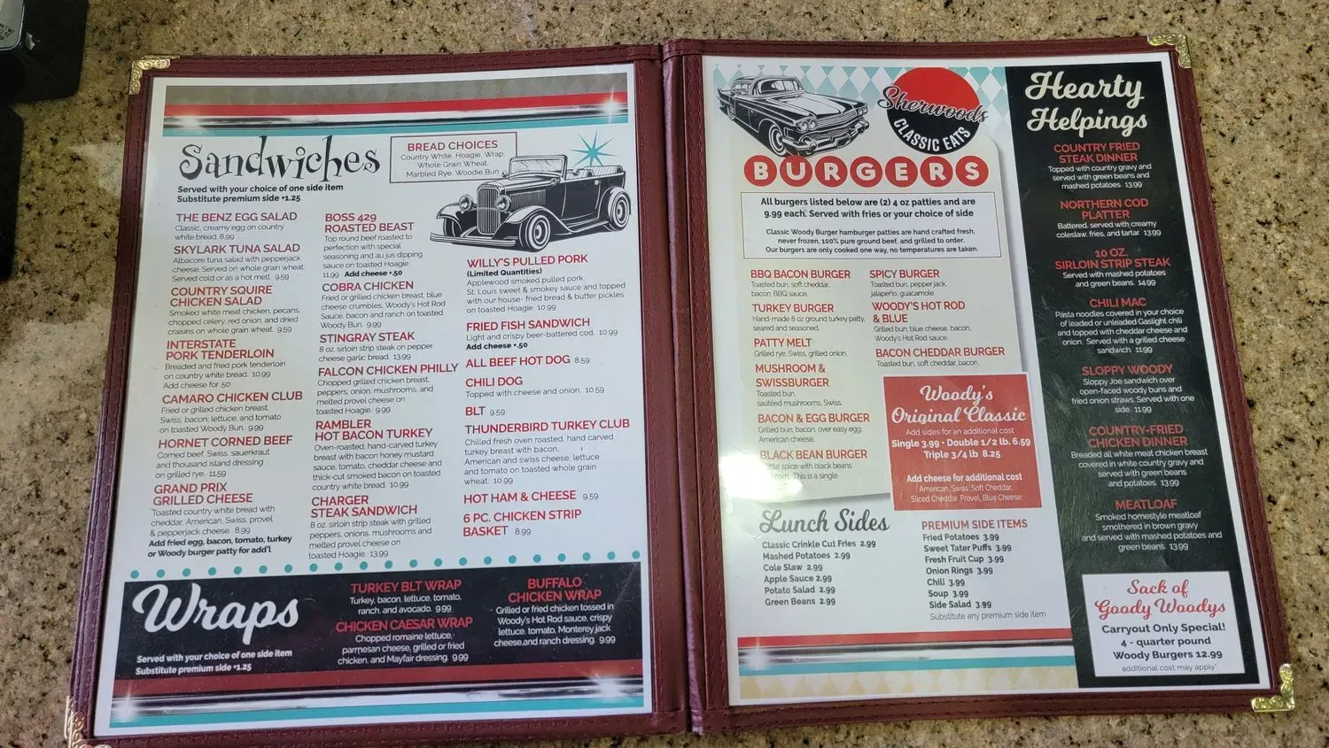 Sherwood's Classic Eats Menu - Updated October 2025
