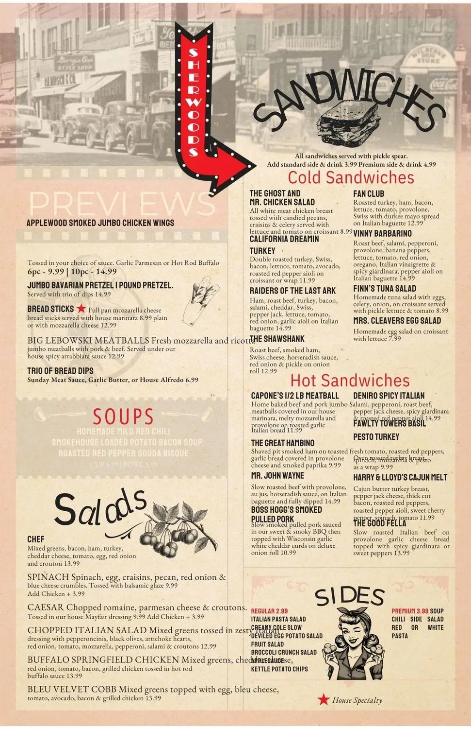 Sherwood's Classic Eats Menu - Updated October 2025