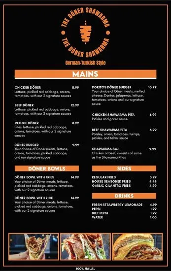 The Döner Shawarma Menu | Dearborn, MI | Checkle