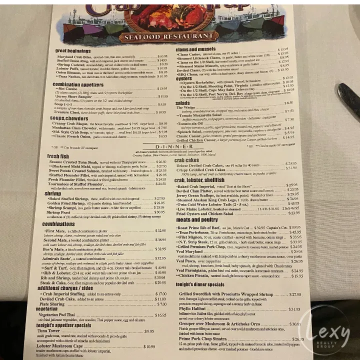 The Crab Trap Menu | Somers Point, NJ | Checkle