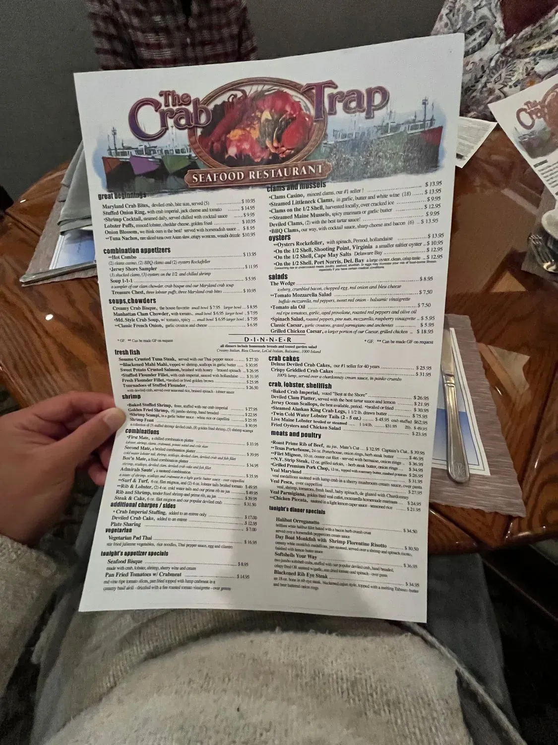 The Crab Trap Menu | Somers Point, NJ | Checkle