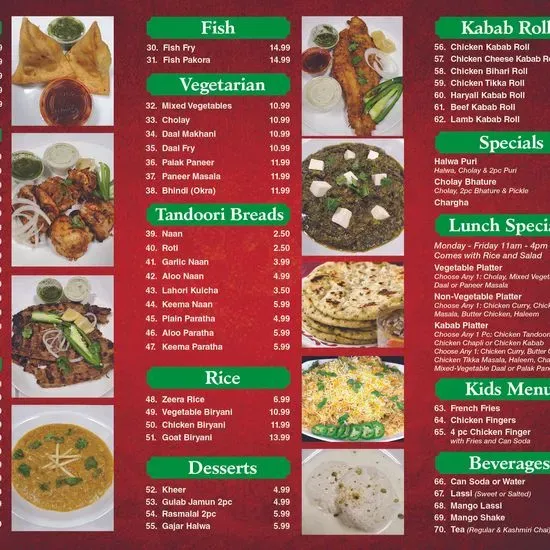 Tandoori Kabab Menu | Voorhees, NJ | Checkle