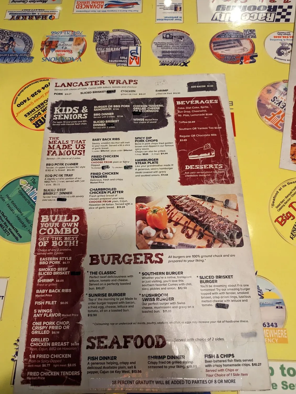 Lancaster's BBQ & WIngs Menu - Updated October 2025