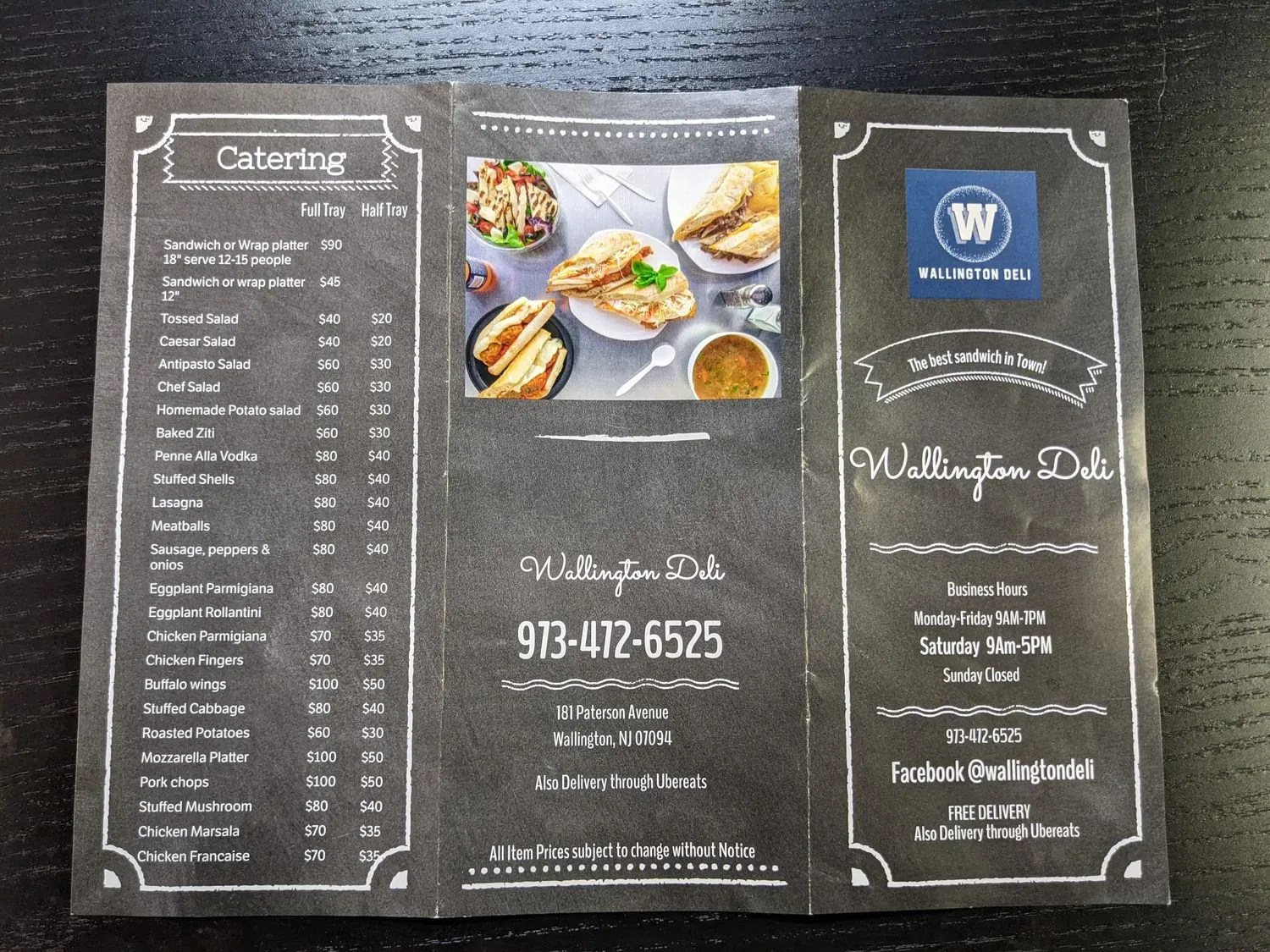 Wallington Deli Menu - Updated October 2025