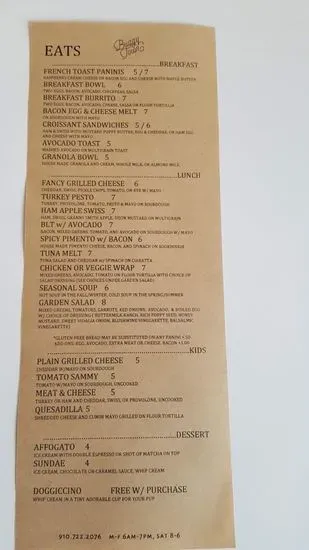 Buggy Town Coffee Menu | Carthage, NC | Checkle