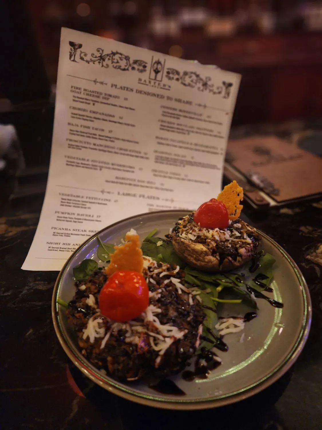 Baxter's 1892 Menu - Updated October 2025