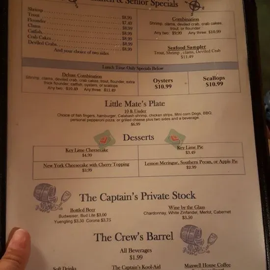 Friday's 1890 Seafood & BBQ Menu | New Bern, NC | Checkle