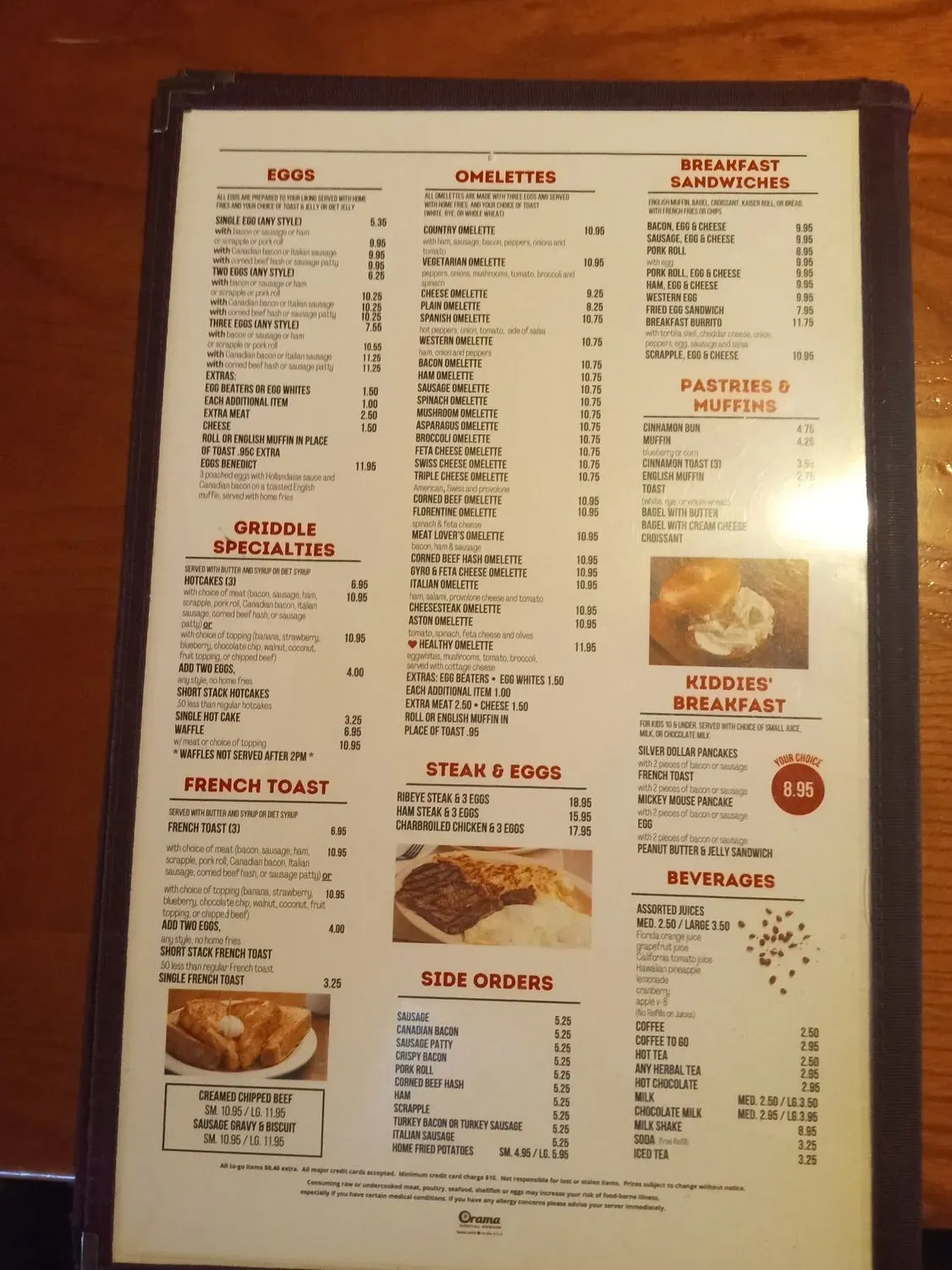 Aston Diner Menu - Updated October 2025