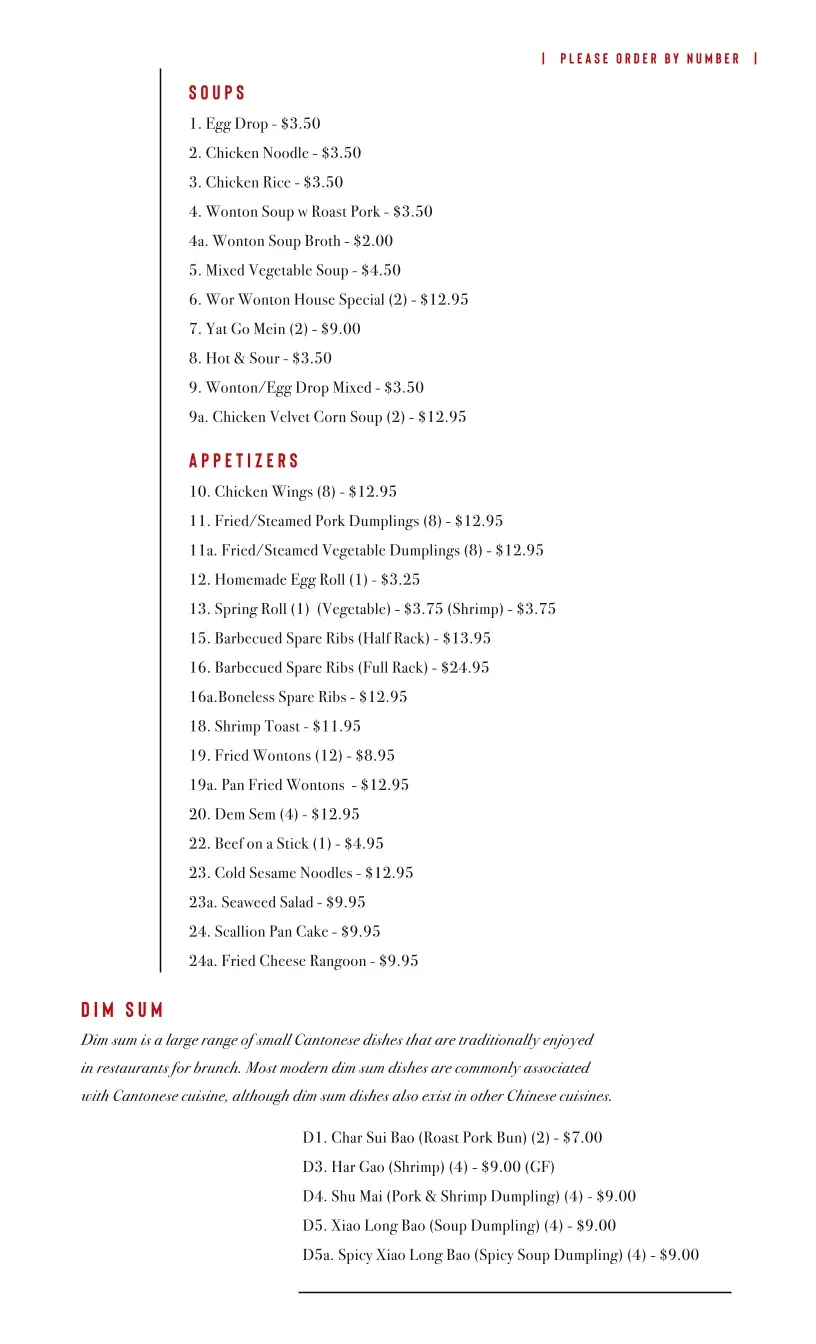 House of Chong Menu - Updated October 2025