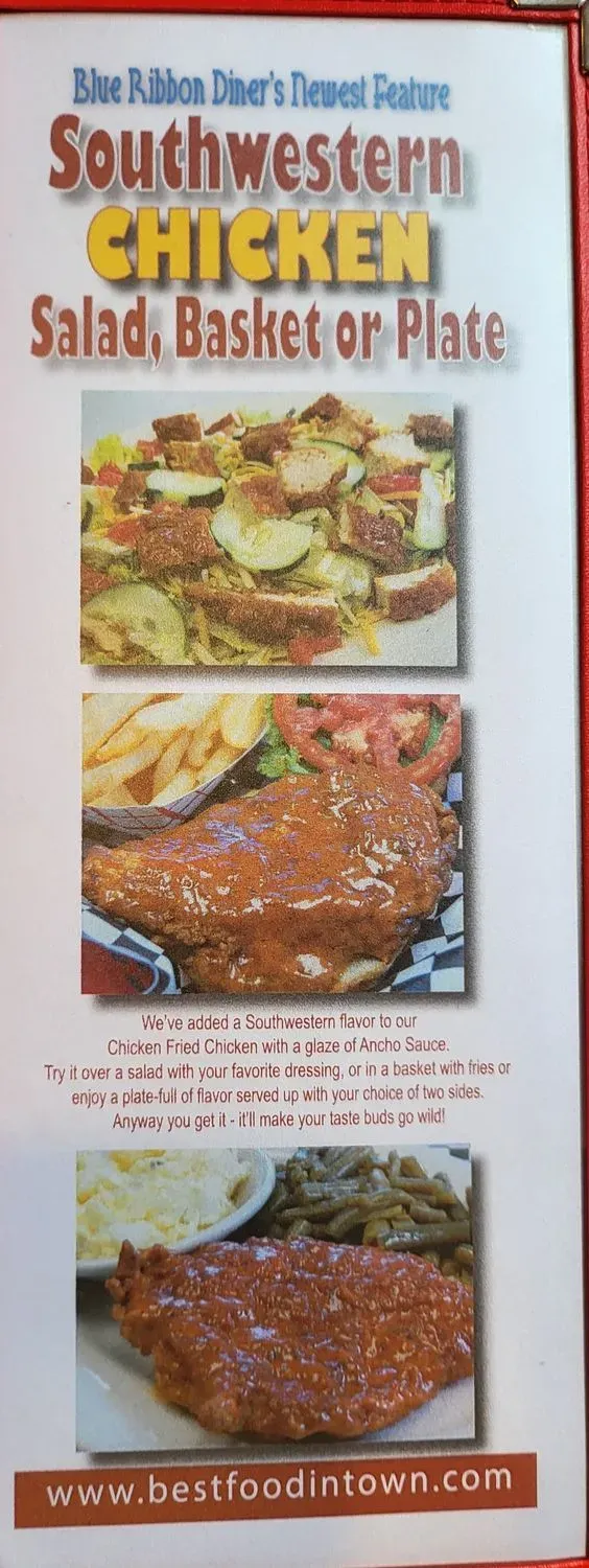 Blue Ribbon Diner Menu - Updated October 2025