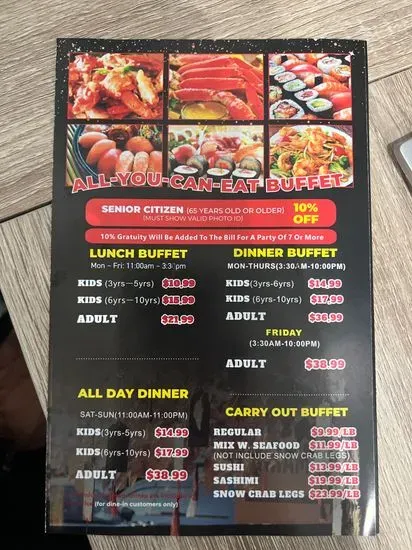 Umi Hotpot Sushi & Seafood Buffet Menu | Deptford, NJ | Checkle