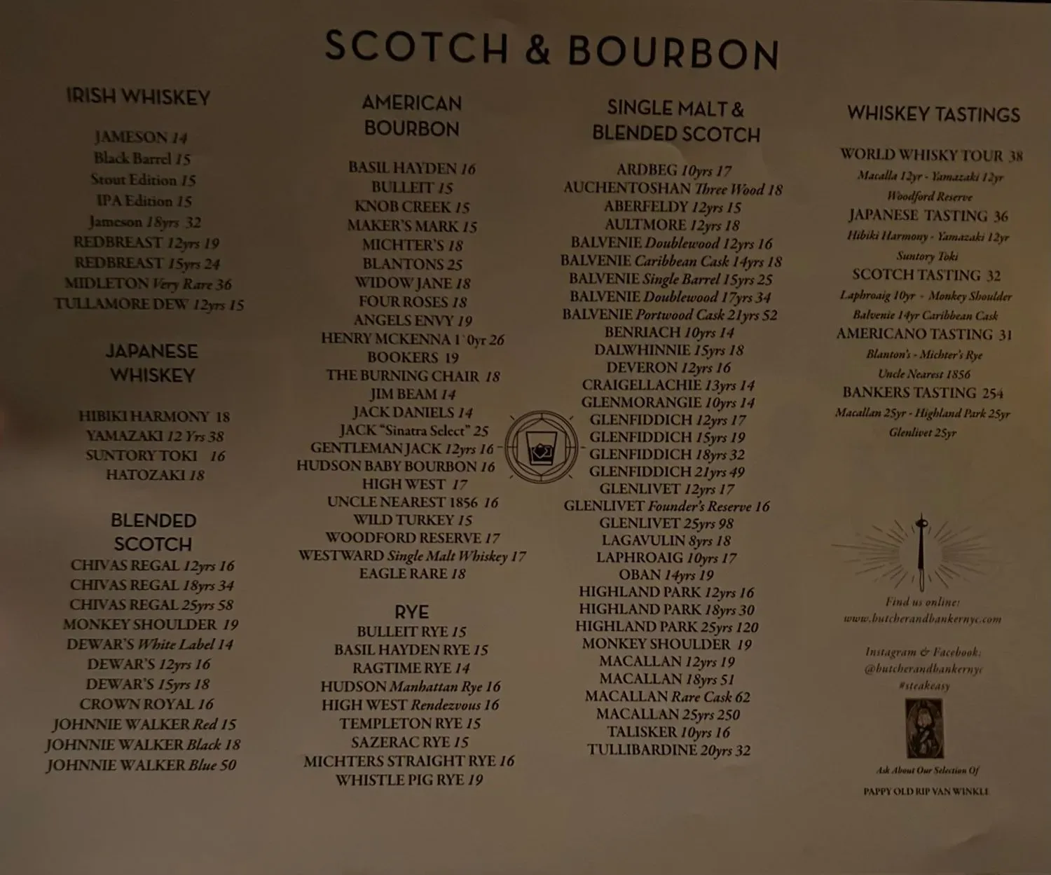 Butcher and Banker NYC Menu - Updated October 2025