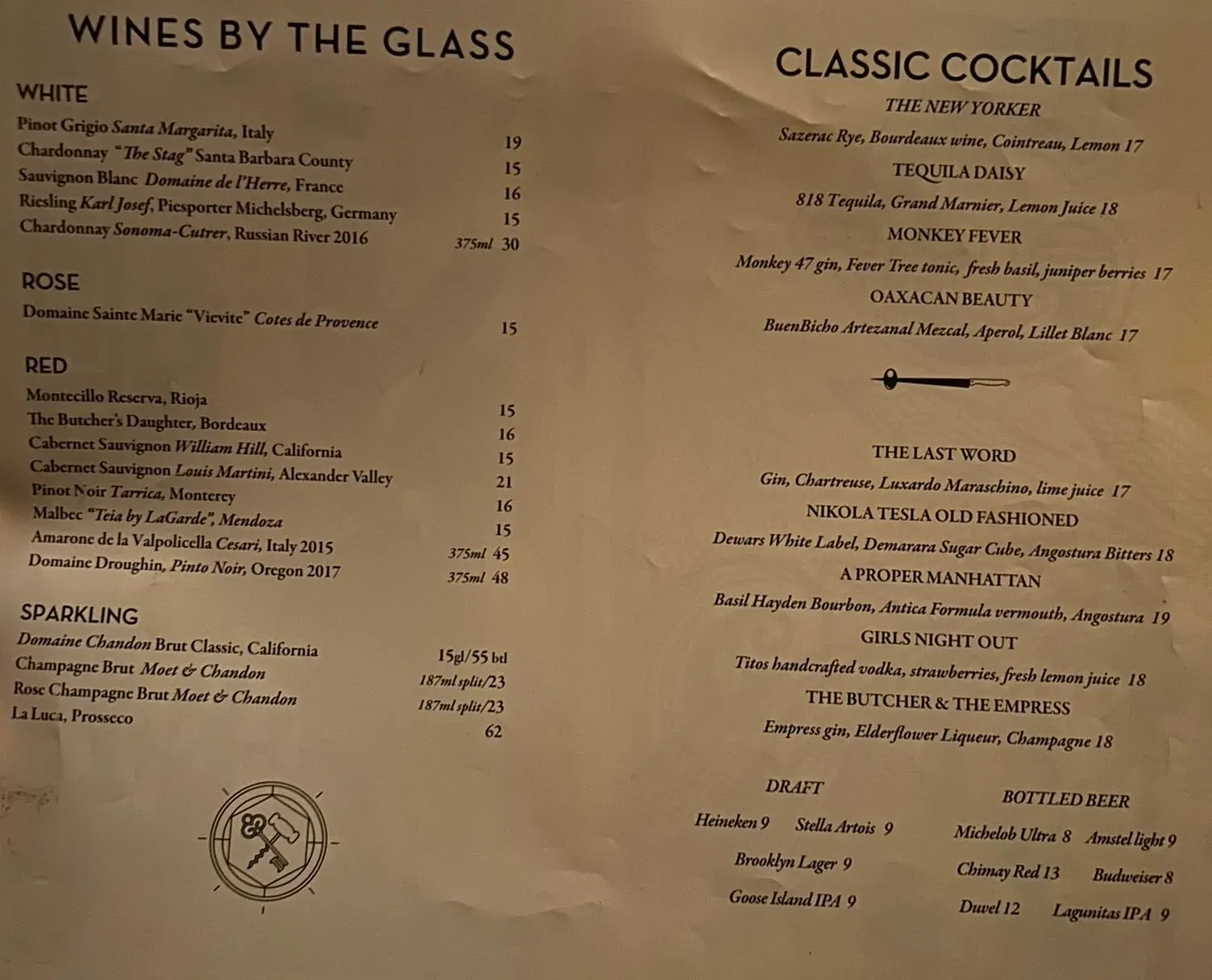 Butcher and Banker NYC Menu - Updated October 2025