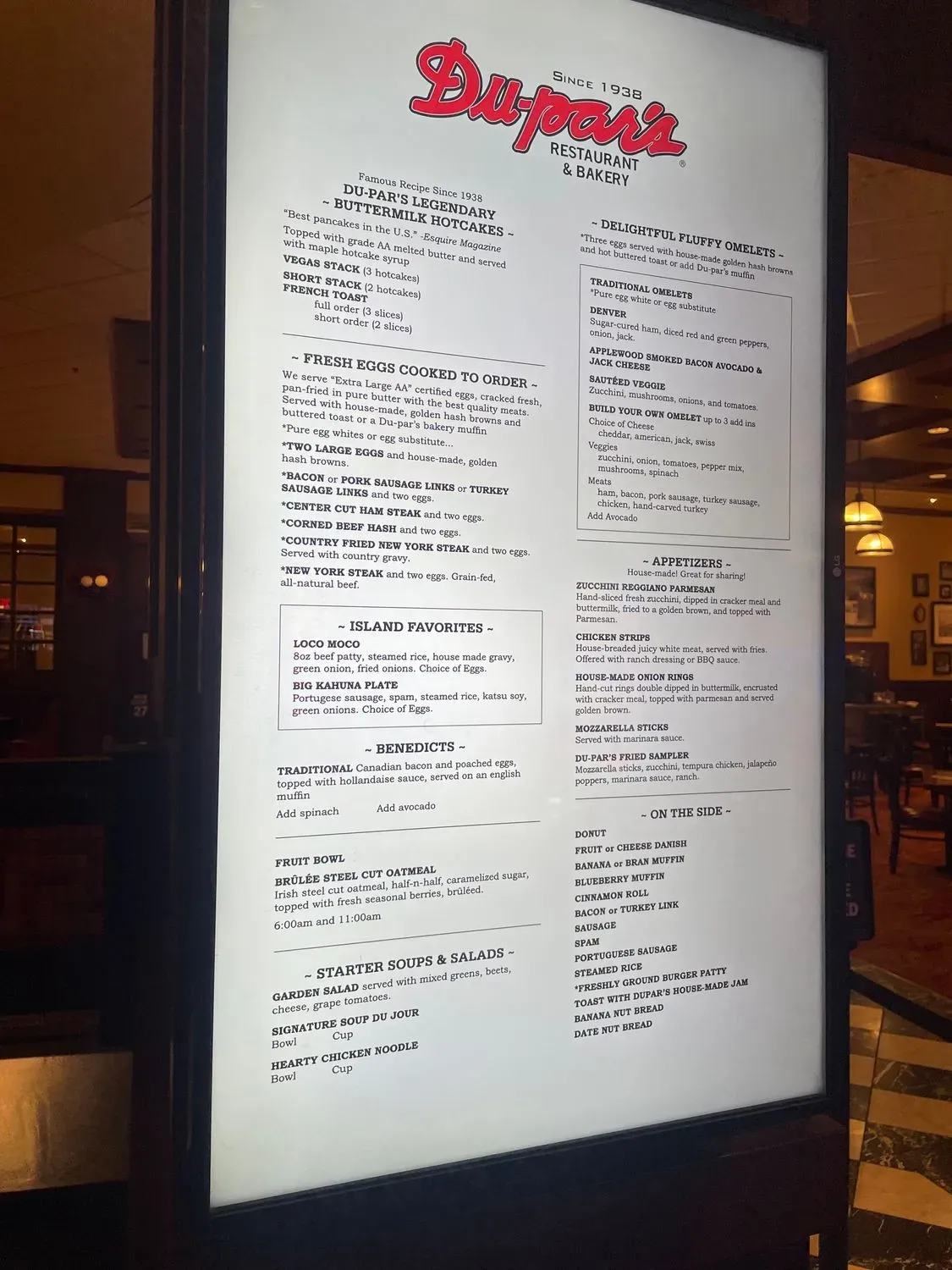 Du-par's Restaurant and Bakery Menu - Updated October 2025