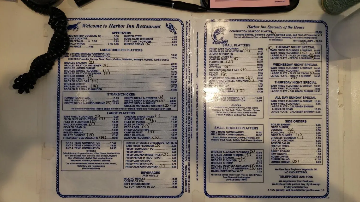 Harbor Inn Seafood Restaurant Menu - Updated October 2025