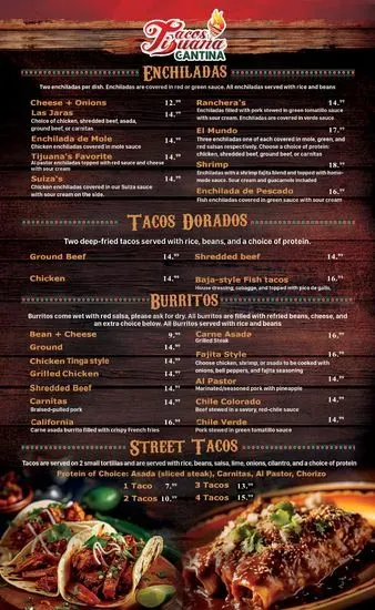 Tacos Tijuana Cantina Menu | Reno, NV | Checkle