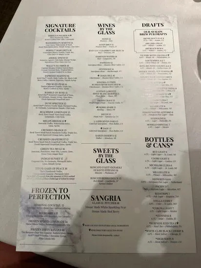 Windrift Restaurant Menu | Avalon, NJ | Checkle