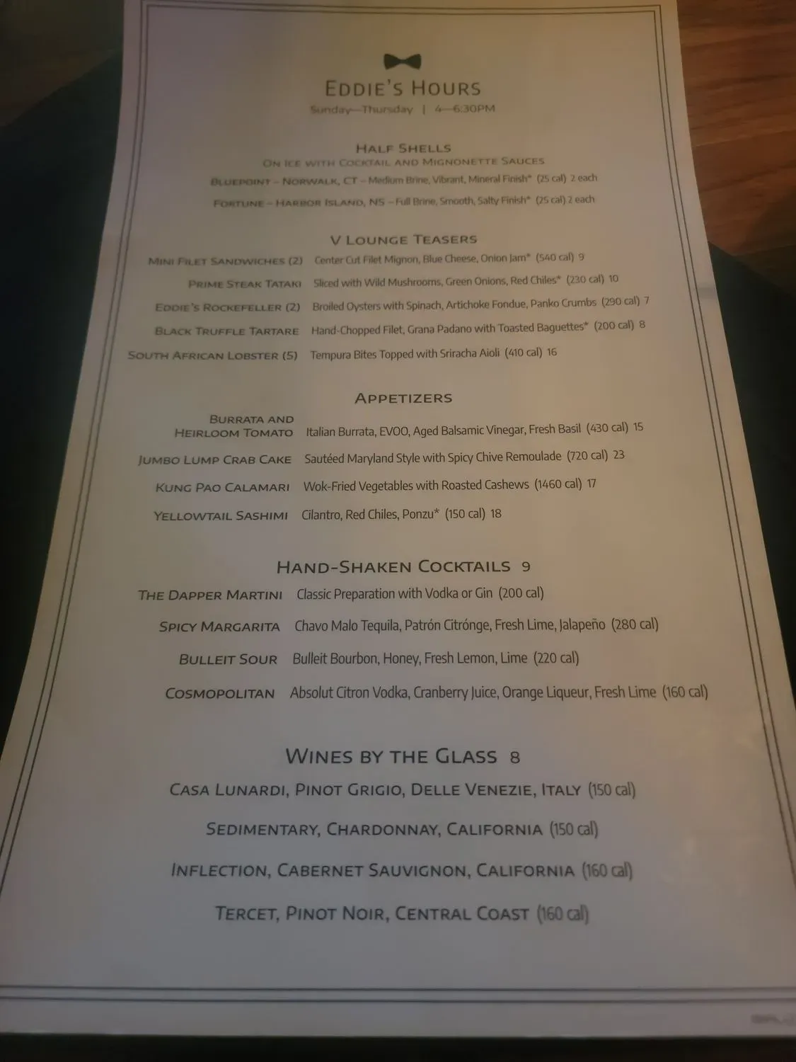 Eddie V's Prime Seafood Menu - Updated October 2025