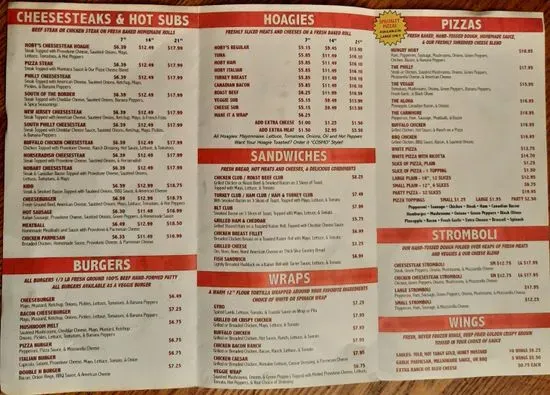 Hoby's Hoagies & Pizza Menu | Williamsport, PA | Checkle