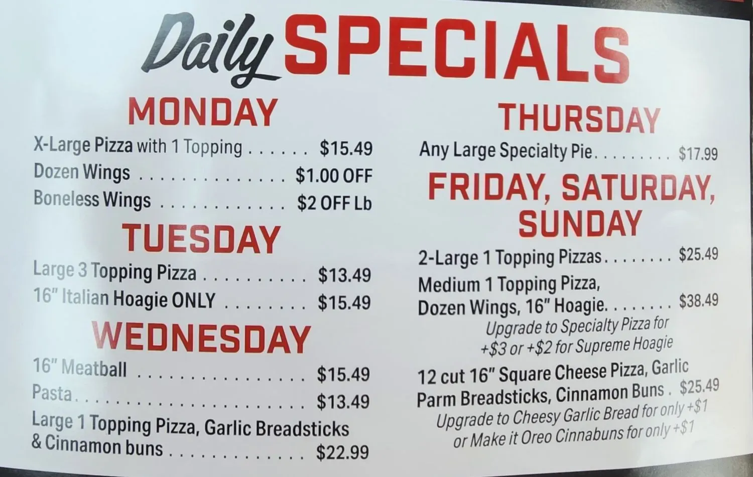 Washington Fat Angelo's Menu - Updated October 2025