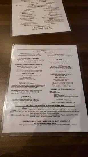 The Red Rose Cafe Menu | Lakewood, OH | Checkle