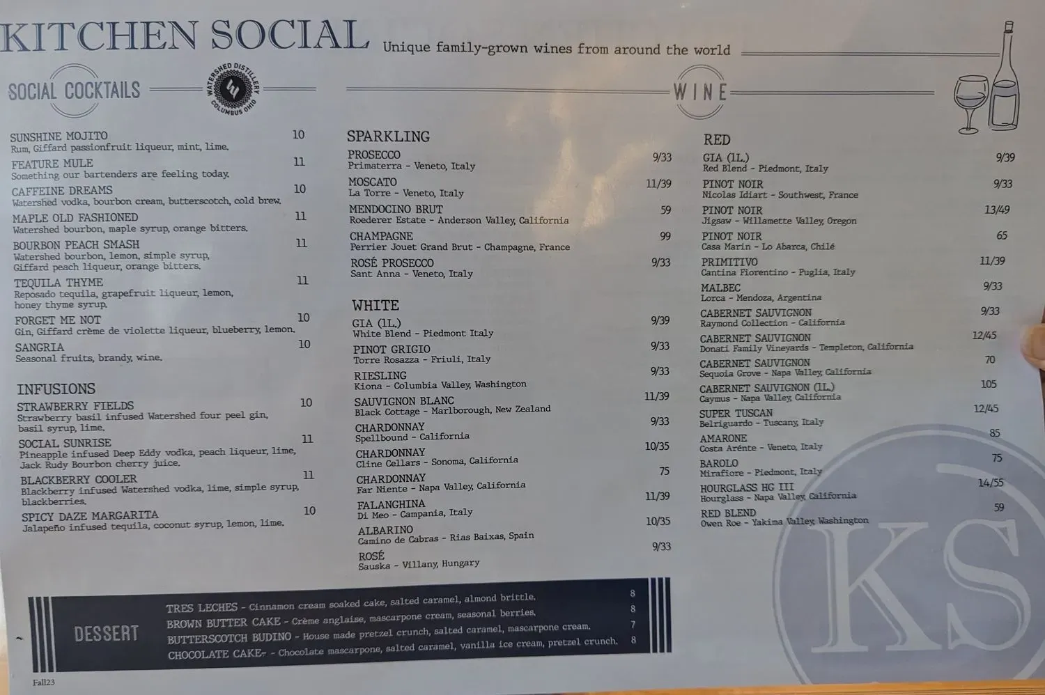 Kitchen Social Menu - Updated October 2025