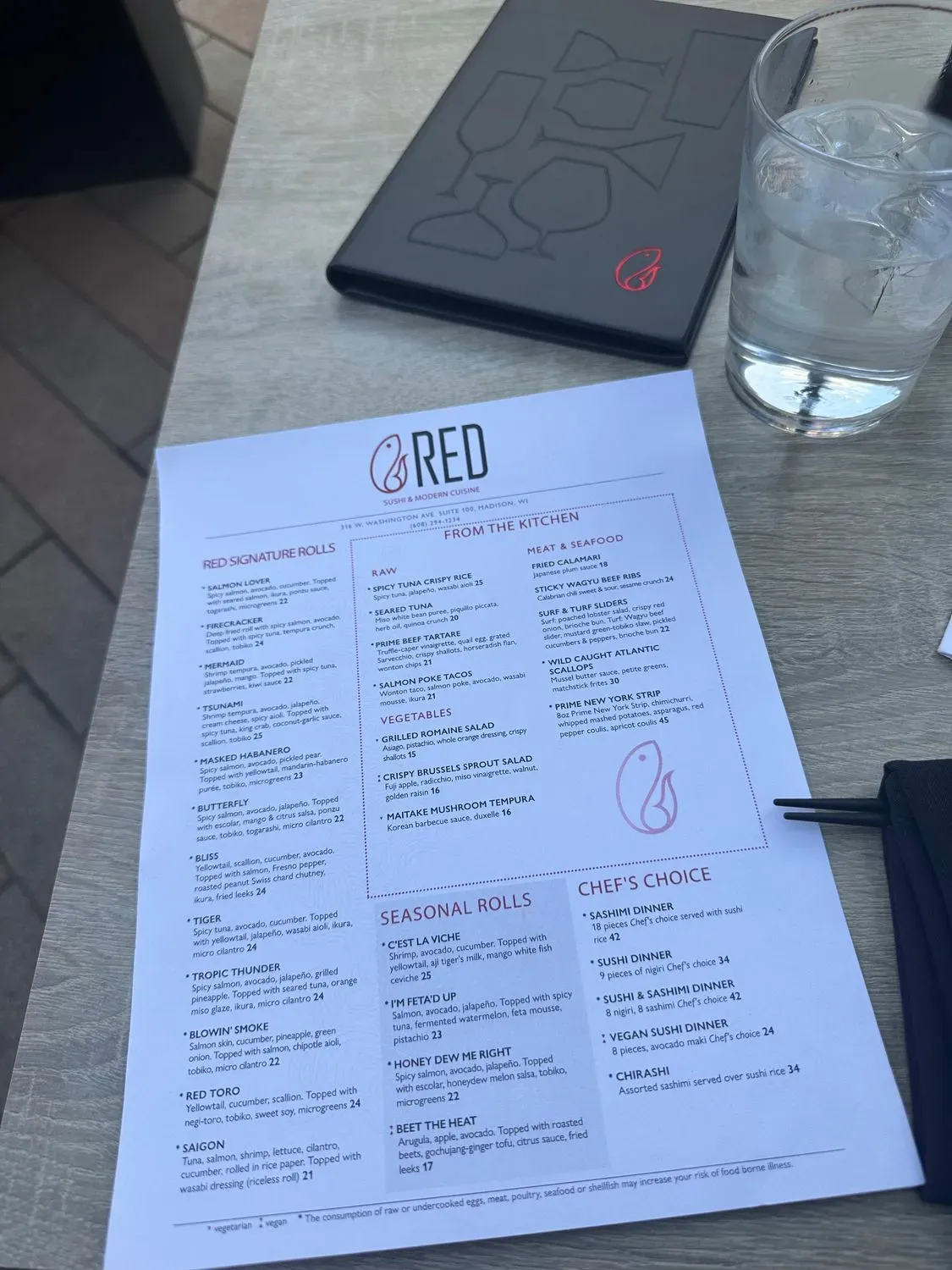 RED Menu - Updated October 2025