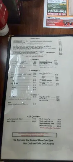 Polonia Cafe Menu | Custer, WI | Checkle