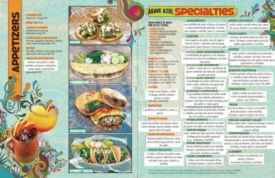 Agave Azul Cocina Mexicana Menu | West Columbia, SC | Checkle
