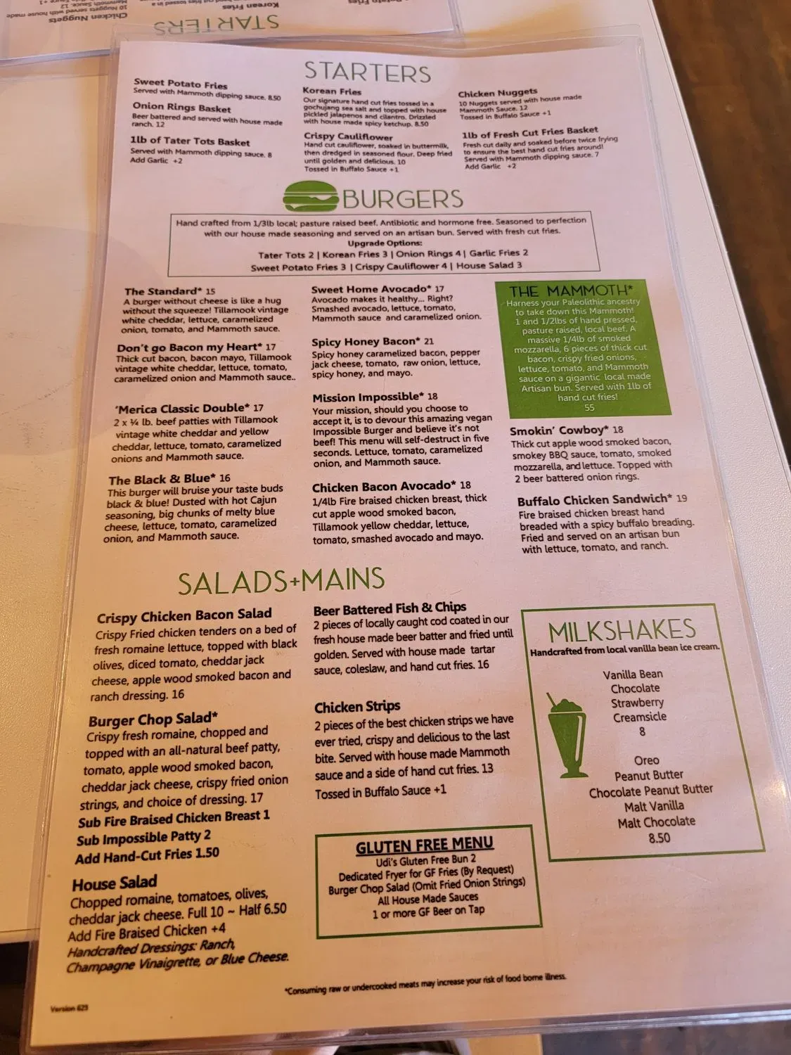Mammoth Burger Company Menu - Updated October 2025